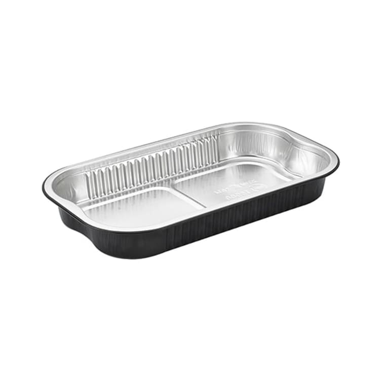 ALUFORM REKT 650ML SORT MED HÅNDTAK 120S