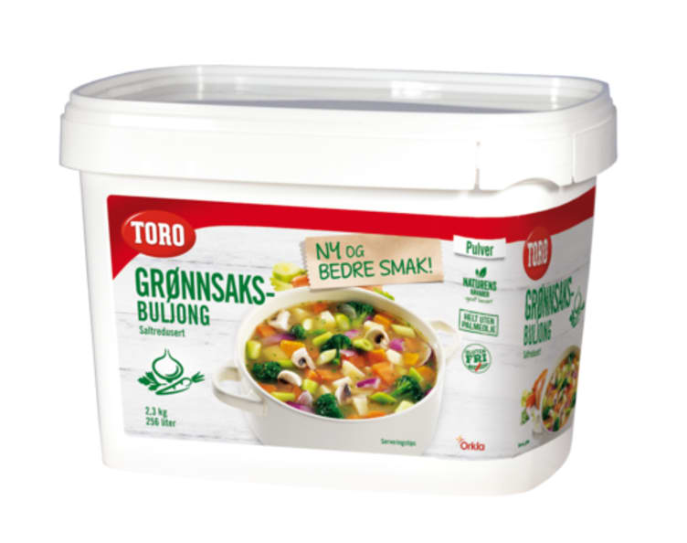 TORO GRØNNSAKBULJONG SALTREDUSERT 256 L