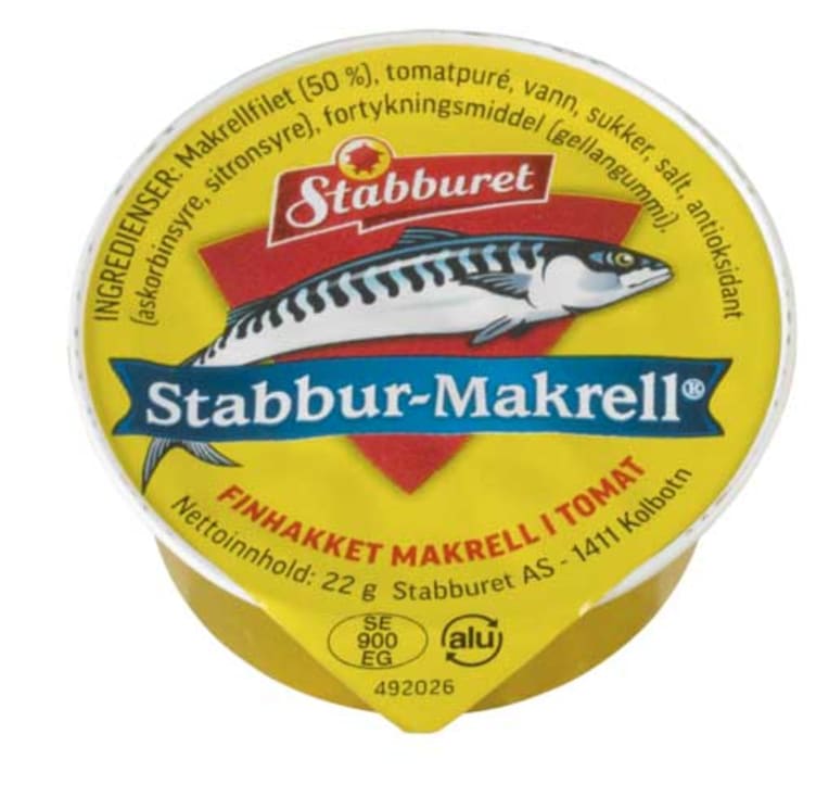 STABBURET STABBUR-MAKRELL MAKRELLFILET FINHAKKET I TOMATSAUS 22 G