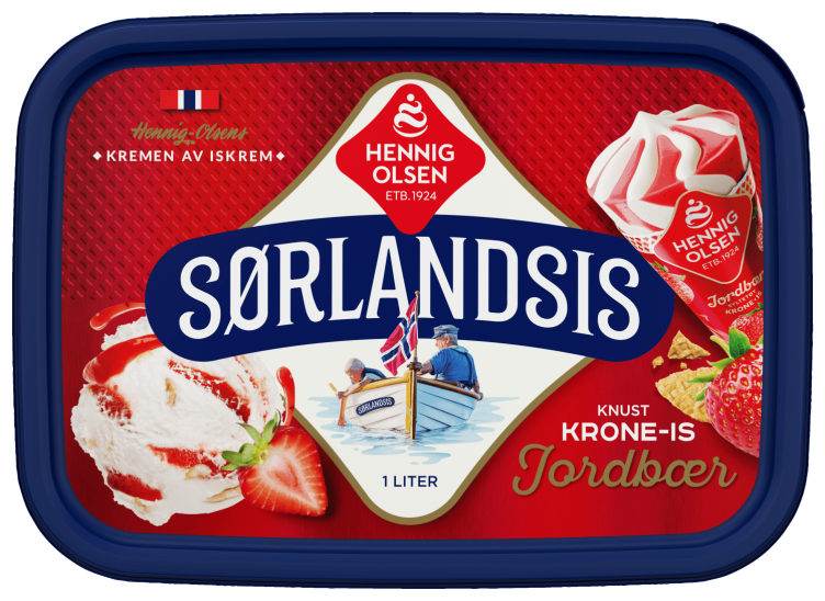 Sørlandsis Kroneis Jordbær1l Hennig-Olsen Is - Kassalapp®