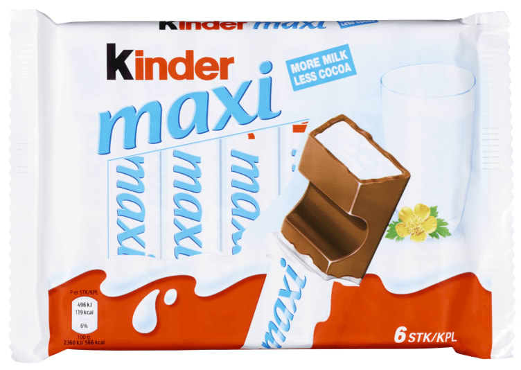 KINDERSJOKOLADE MAXI 6PK 126G FERRERO